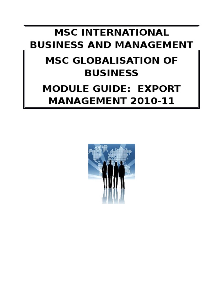 Export Management Module Guide 2011 | PDF | Strategic Management | Exports