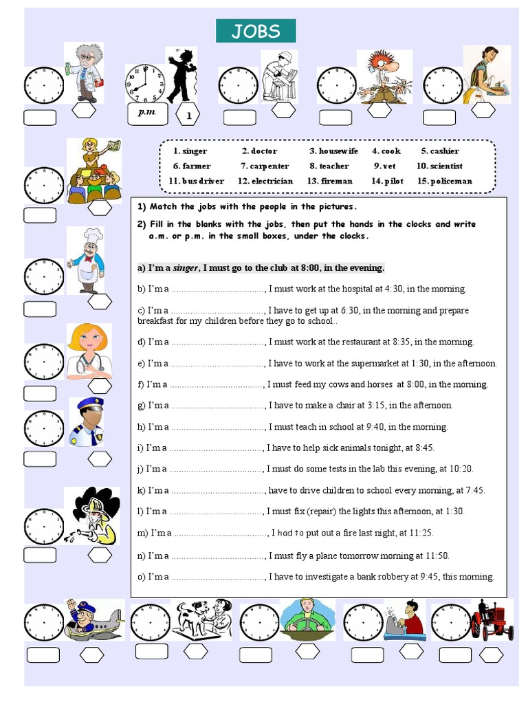 Jobs Worksheet | PDF
