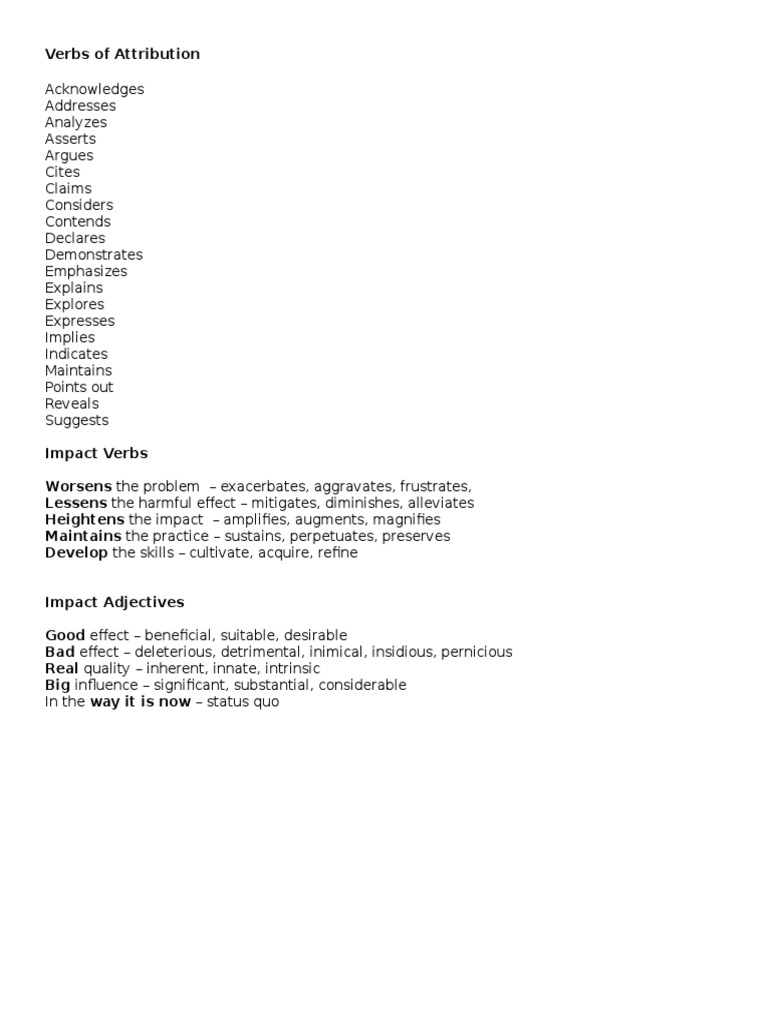 Verbs of Attribution | PDF