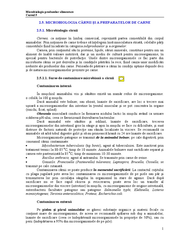 Microbiologia Carnii I PDF | PDF