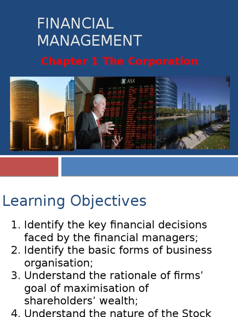 Financial Management: Chapter 1 The Corporation | PDF | Partnership ...
