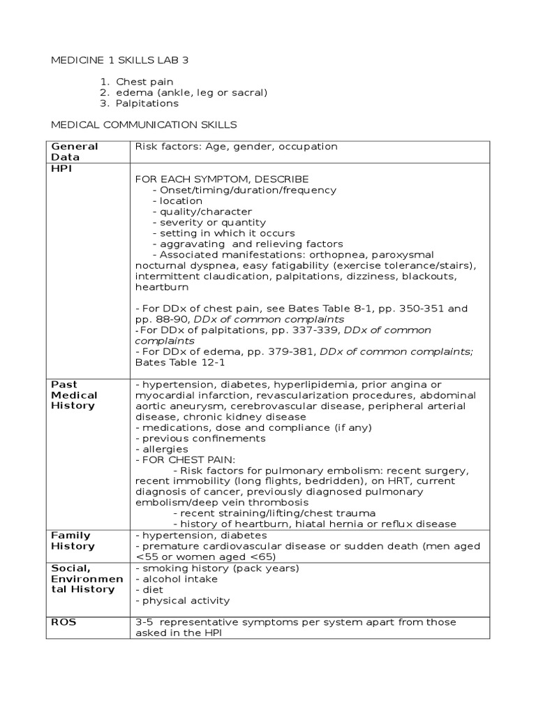SKILLS LAB 3 - Cardiovascular | PDF | Heart | Cardiovascular Diseases