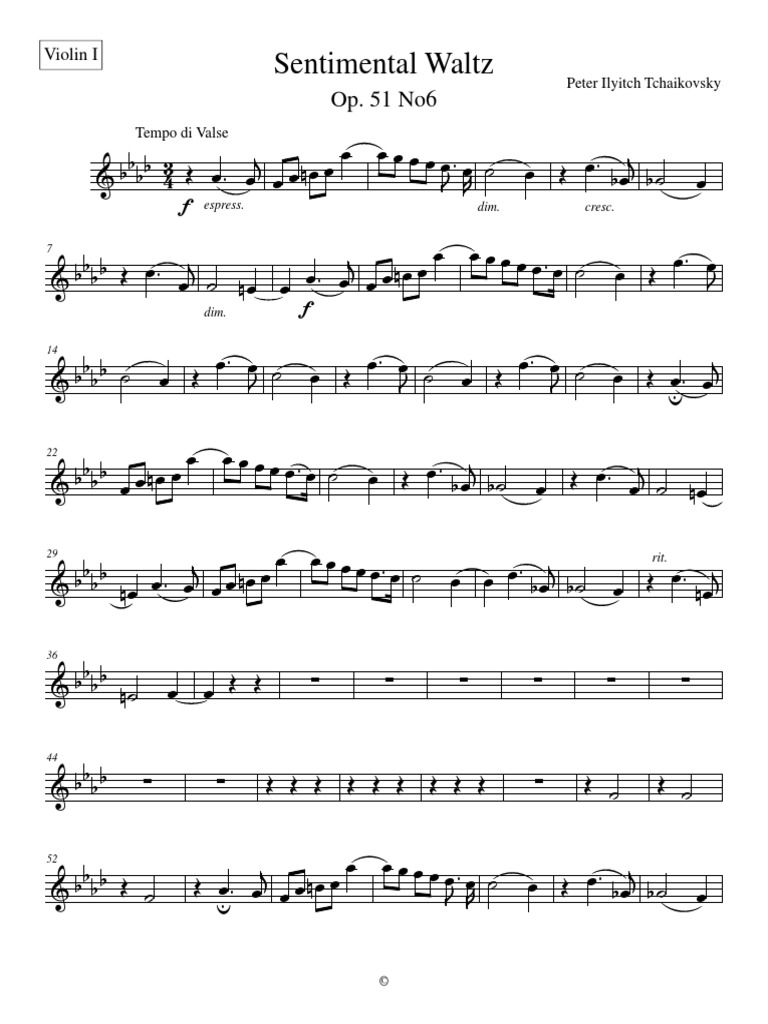 Sentimental Waltz - Violin I.mus | PDF | Art