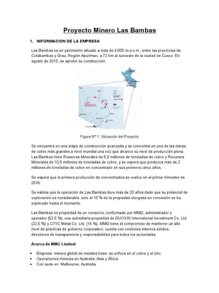 Proyecto Las Bambas | PDF | Evaluación de impacto ambiental ...