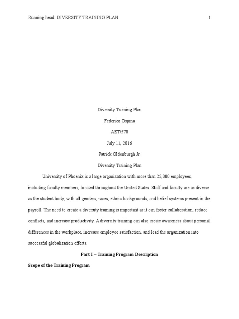 Part I - Training Program Description Scope of The Training Program ...