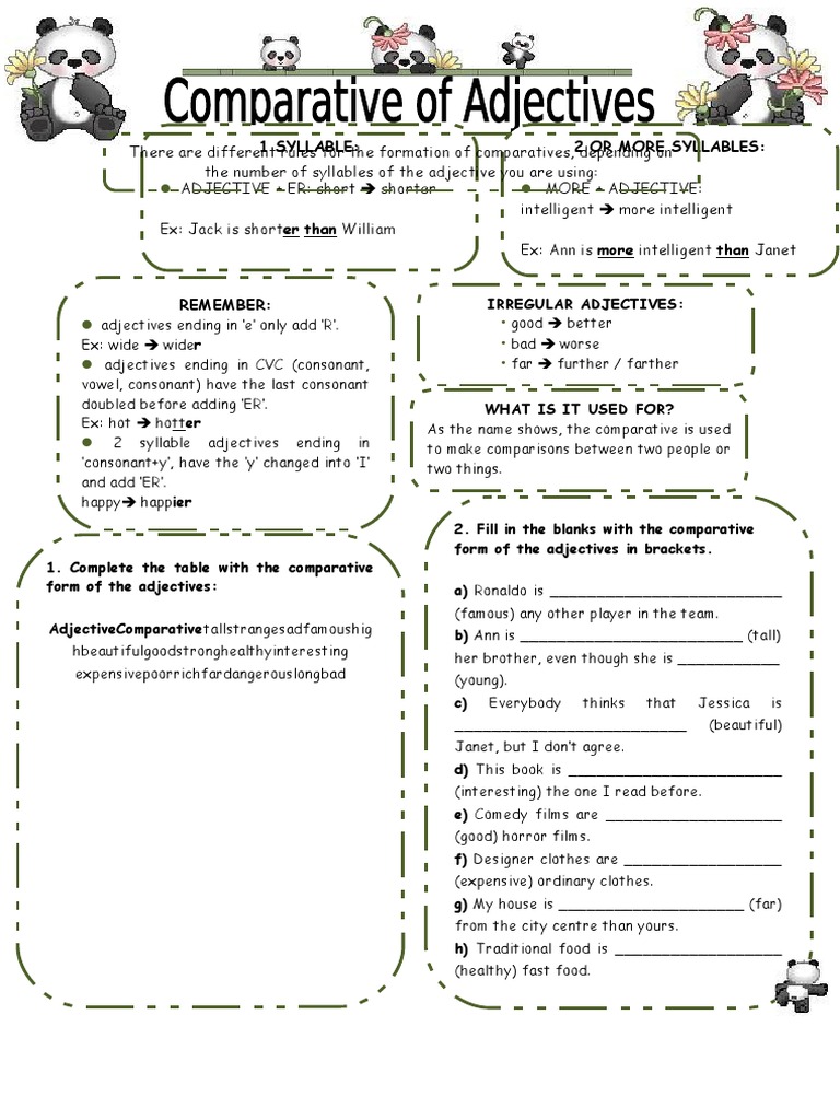 Comparative of Adjectives | PDF