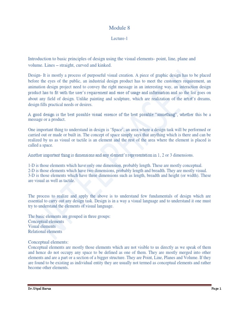 Introduction To Basic Principles of Design Using The Visual Elements ...