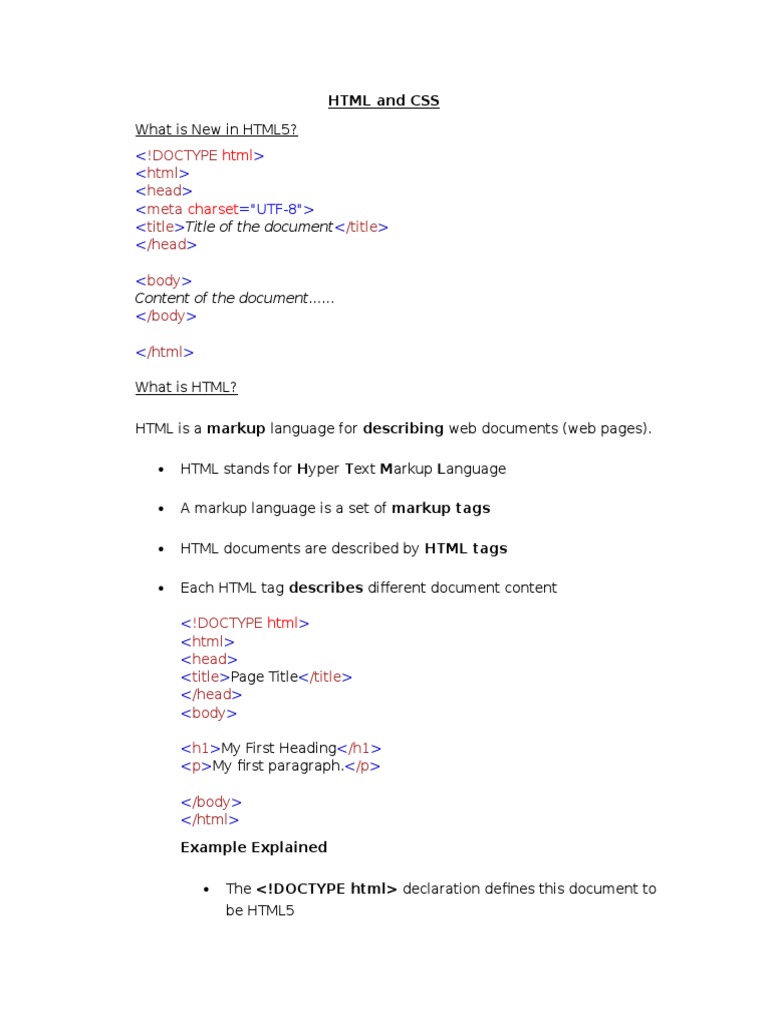 HTML and CSS | PDF | Html Element | Hyperlink