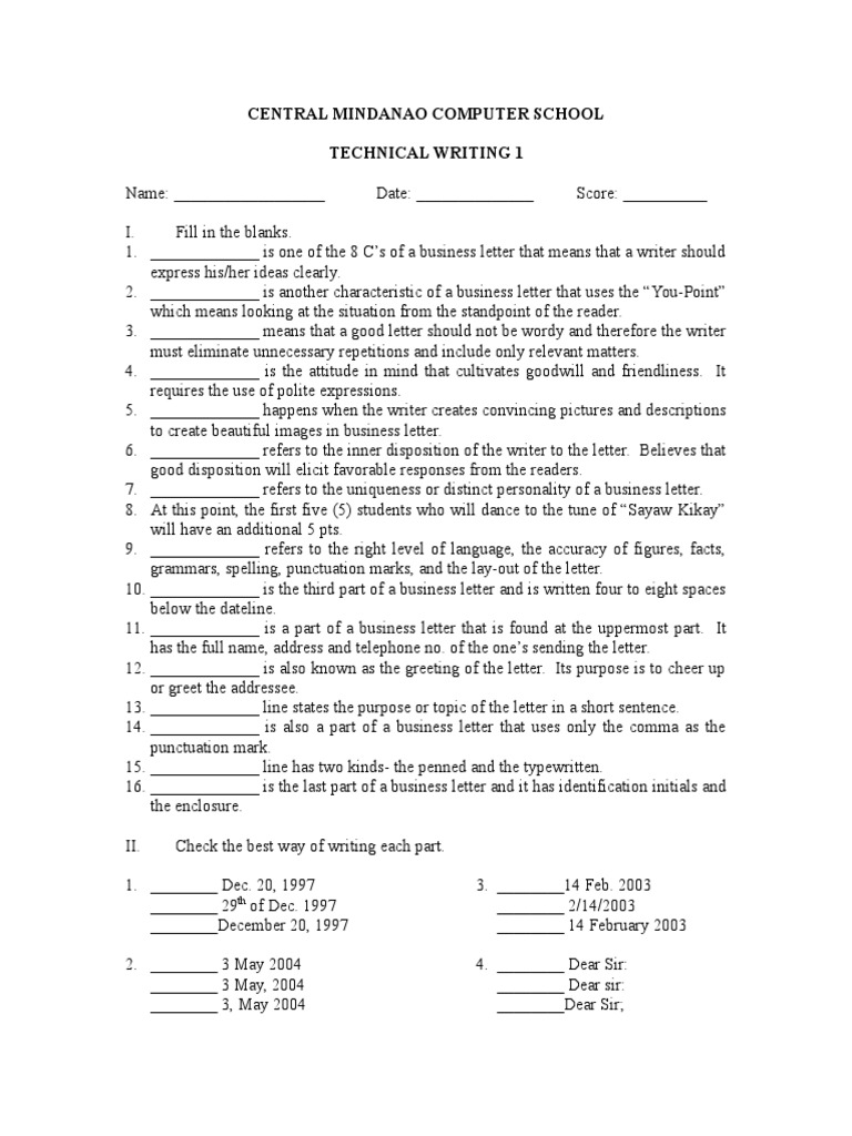 Technical Writing. Exams | PDF | Text | Writing