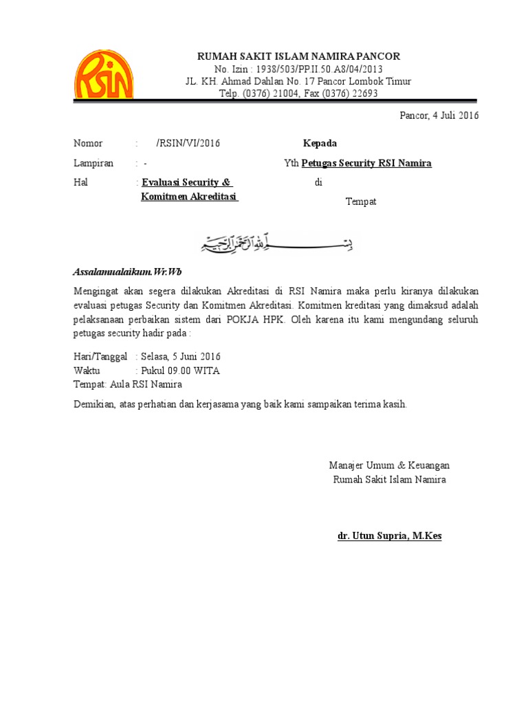 Undangan Rapat Security | PDF