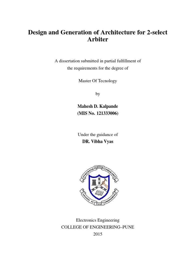 Design and Generation of 2-Select Arbiter | PDF | Arbitration | Digital ...