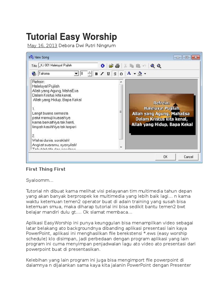 Panduan Praktis Menggunakan EasyWorship | PDF