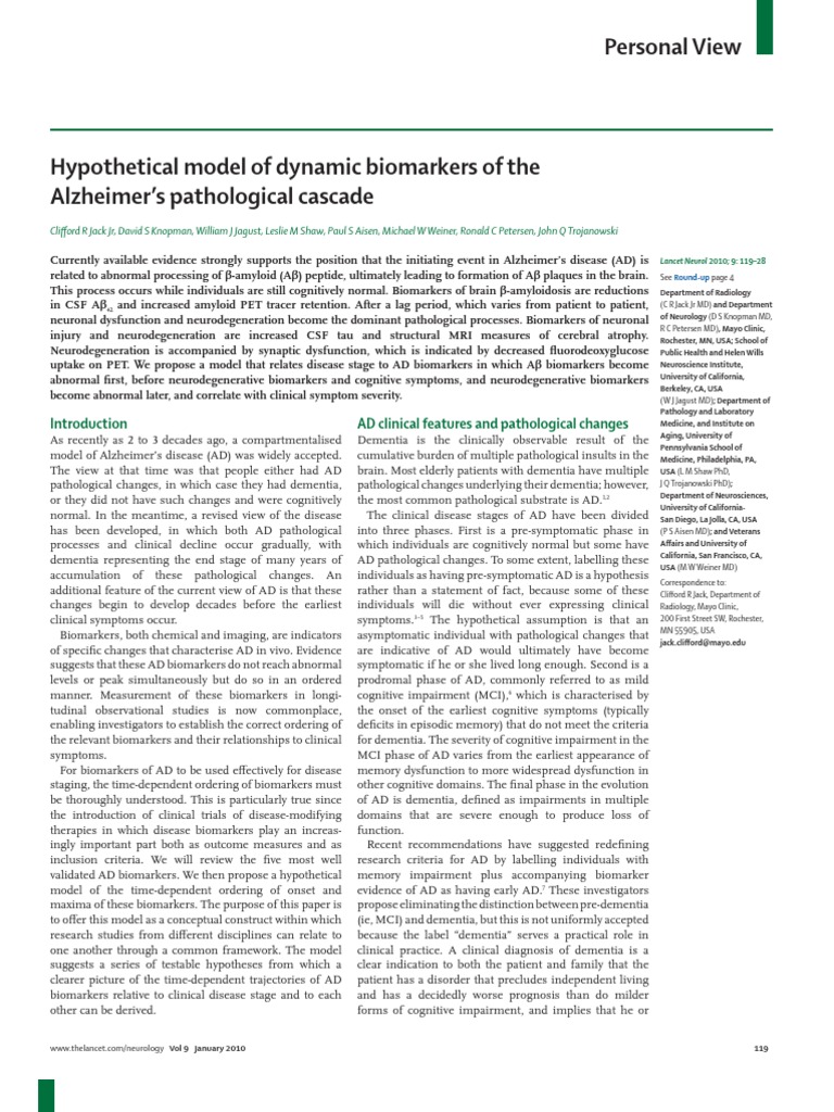 Personal View: AD Clinical Features and Pathological Changes | PDF ...