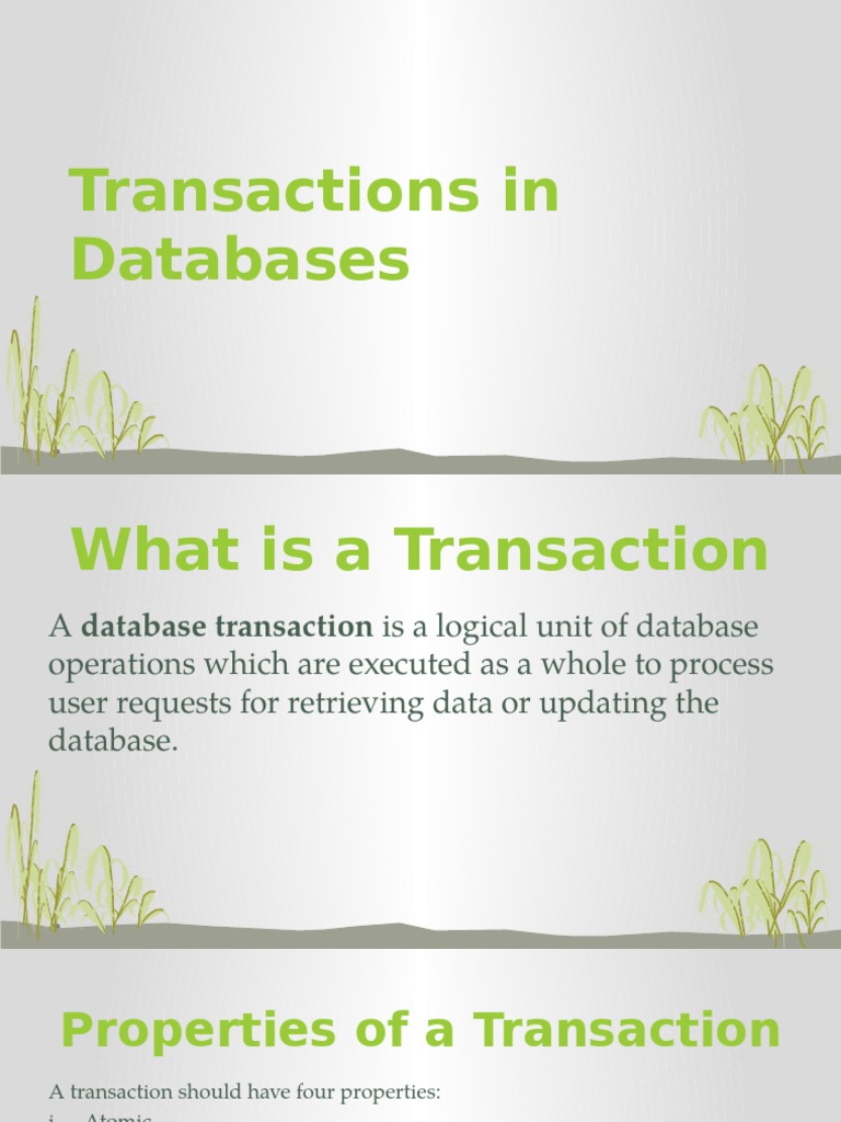 Transactions in Databases | PDF | Database Transaction | Acid