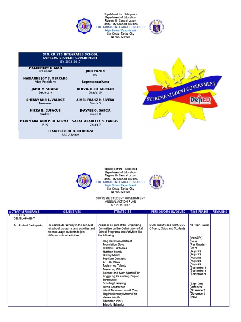 SSG Action Plan 16-17 | PDF