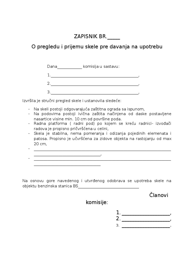 Zapisnik Skela | PDF