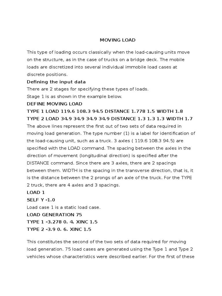 Staad Pro Moving Loads | PDF | Truck | Axle
