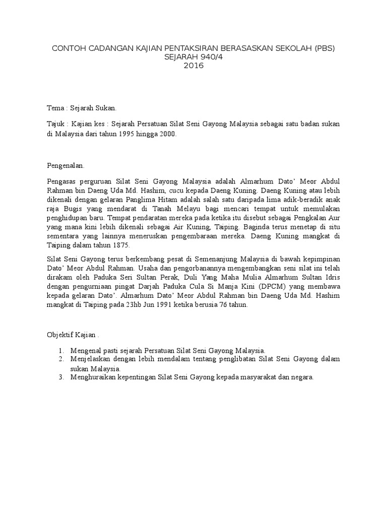 Proposal Sejarah Penggal 2 | PDF