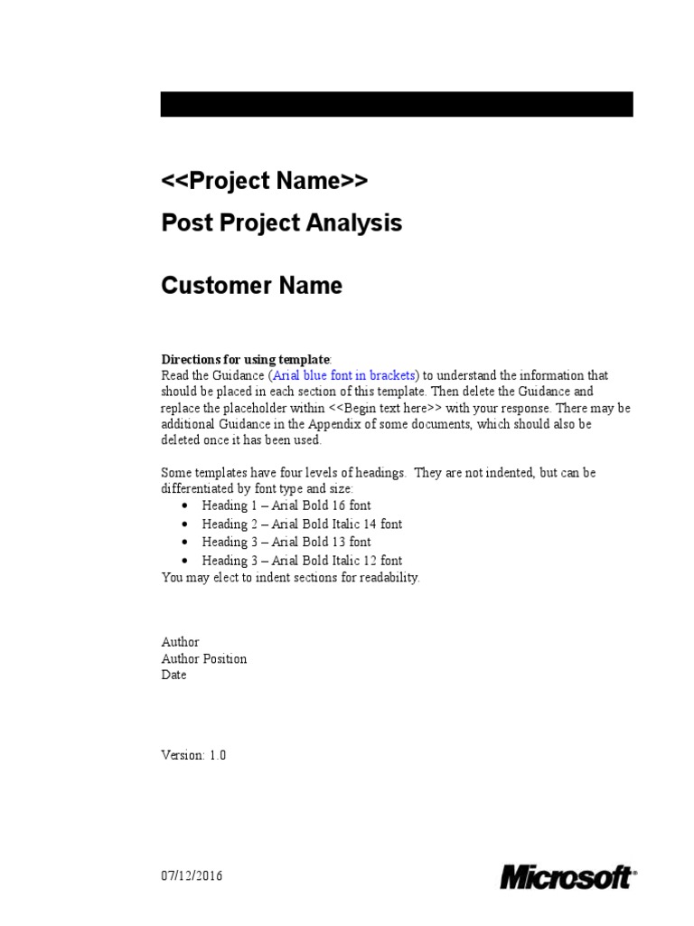Post Project Analysis | Download Free PDF | Project Management ...
