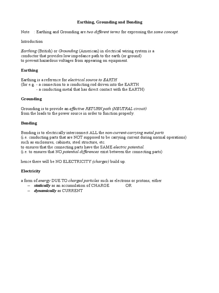 Aircraft Grounding and Bonding Explained | PDF