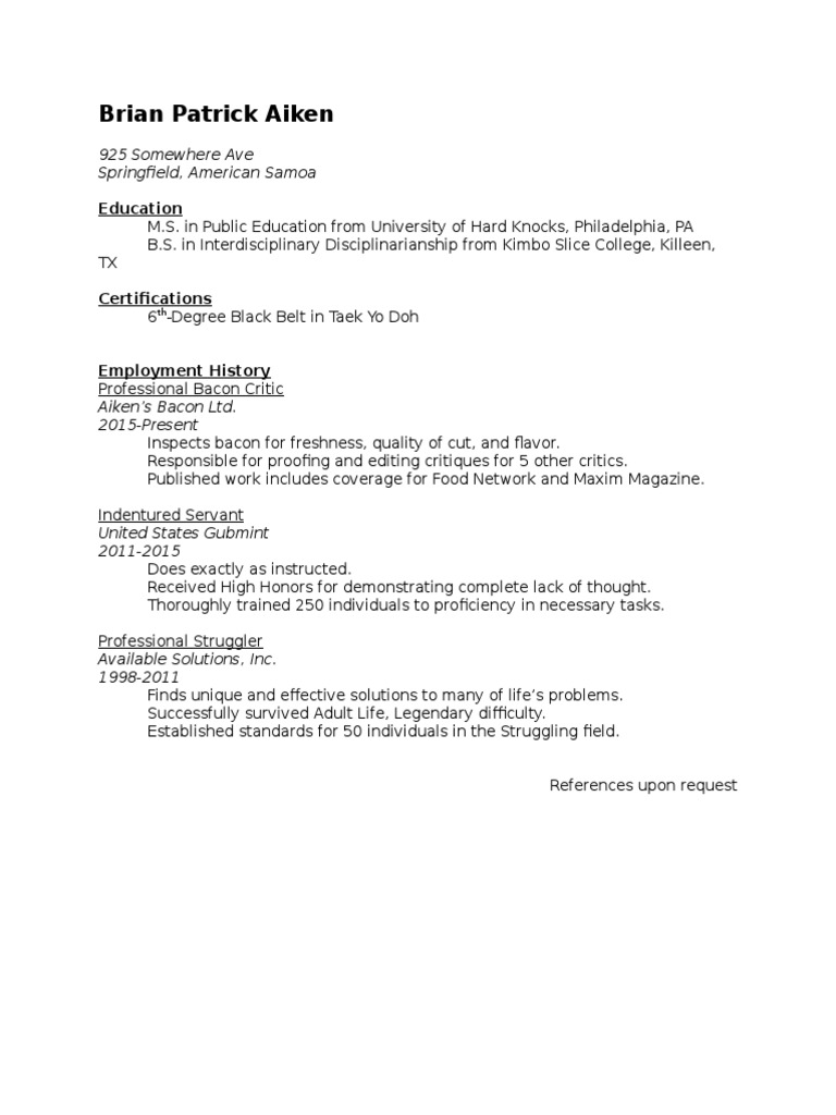 Fake Resume | PDF