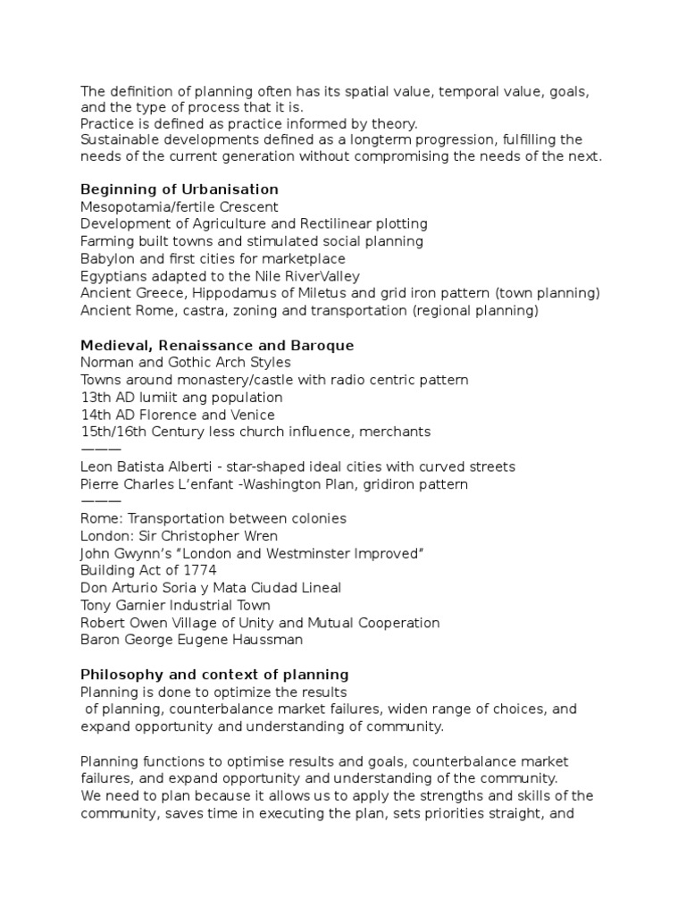 Planning Notes | PDF