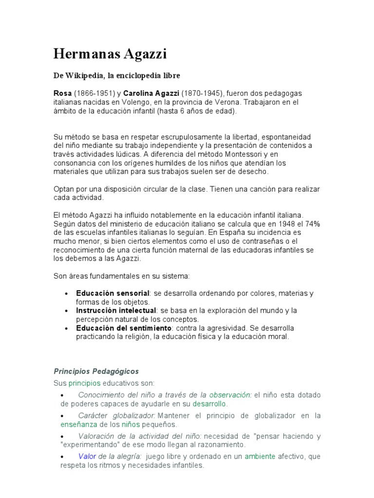 Hermanas Agazzi | PDF