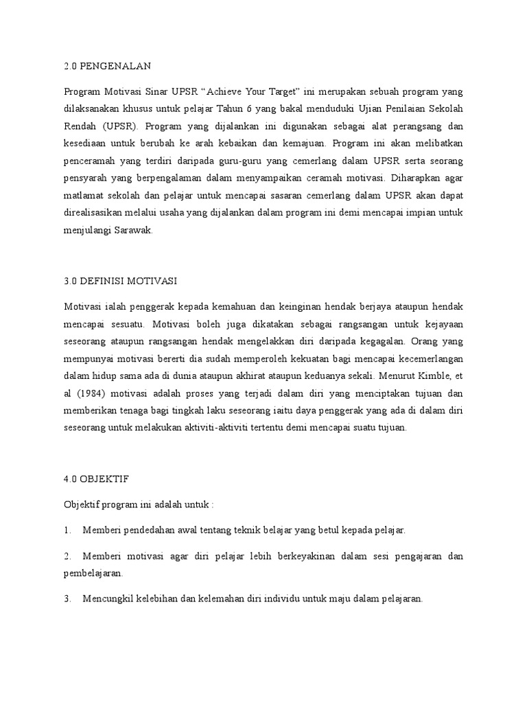 Contoh Kertas Kerja Projek Mega | PDF