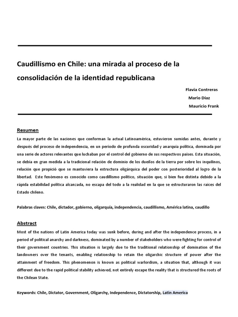 Caudillismo en Chile | PDF | Venezuela | Colombia