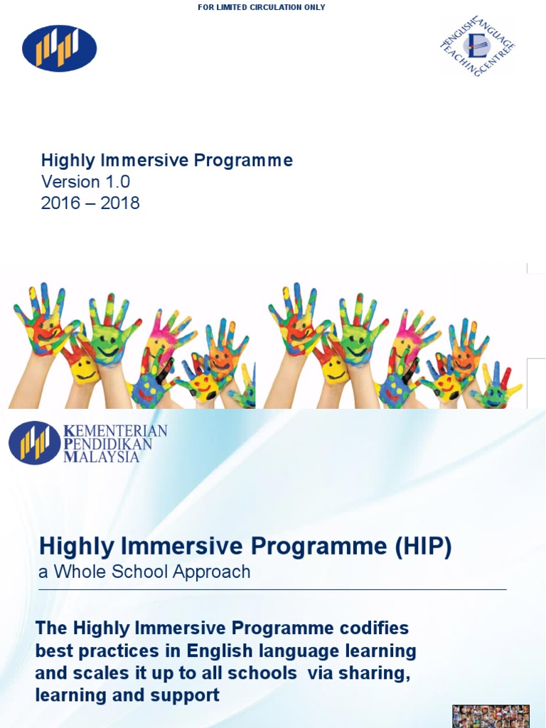 Implementation Plan for the Highly Immersive Programme (HIP) at SK ...