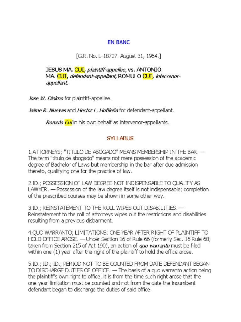 Cui v. Cui | Lawyer | Justice