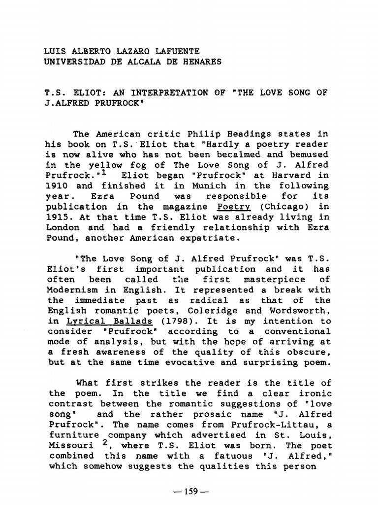 T.+S.+Eliot.+An+Interpretation+of+The+Love+Song+of+J.+Alfred+Prufrock ...