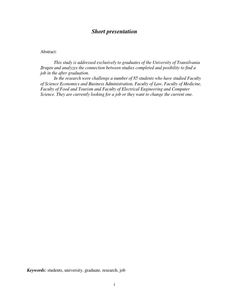 Short Presentation | PDF