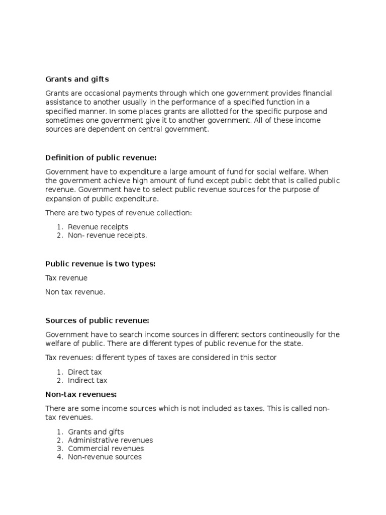 Understanding Public Revenue Sources | PDF | Finance & Money Management ...