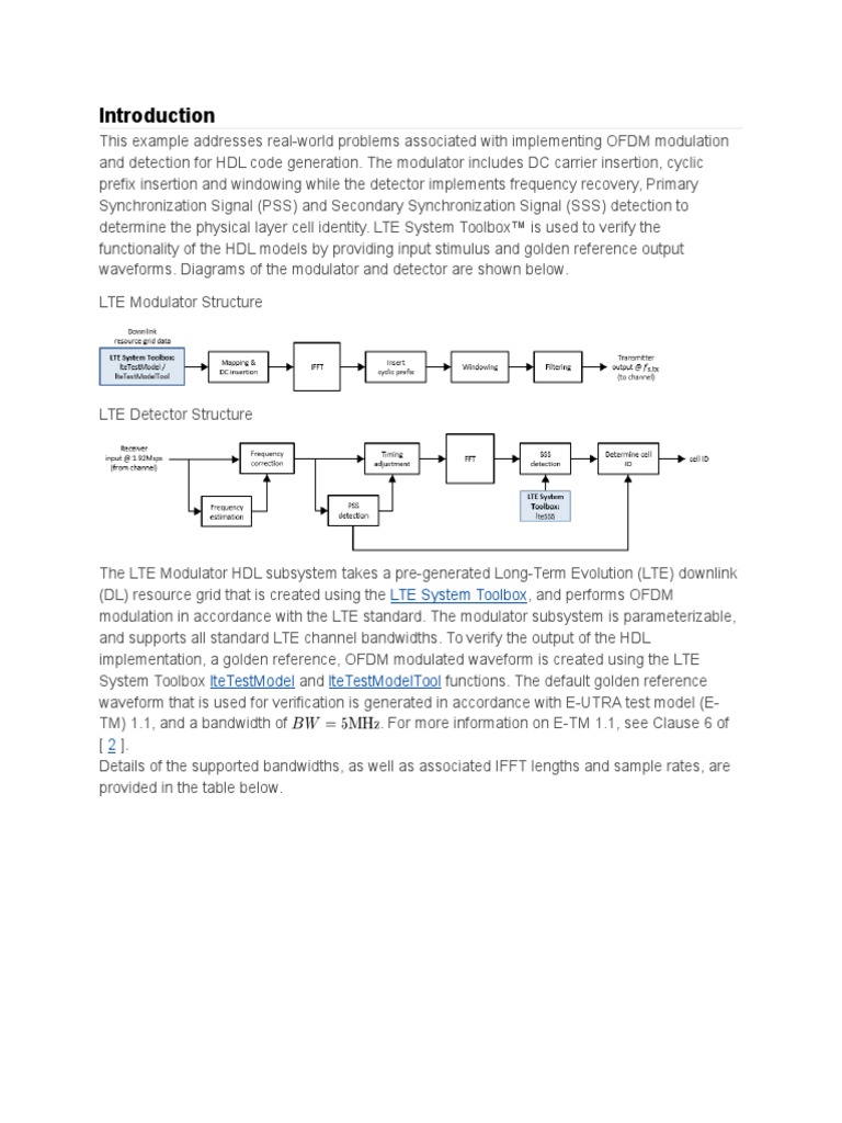 LTE OFDM Modulator and Detector | PDF | Orthogonal Frequency Division Multiplexing | Modulation