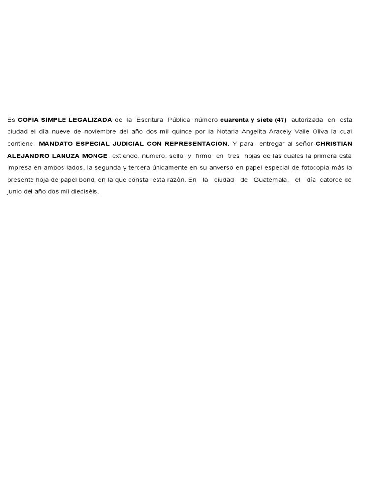 Copia Simple Legalizada | PDF