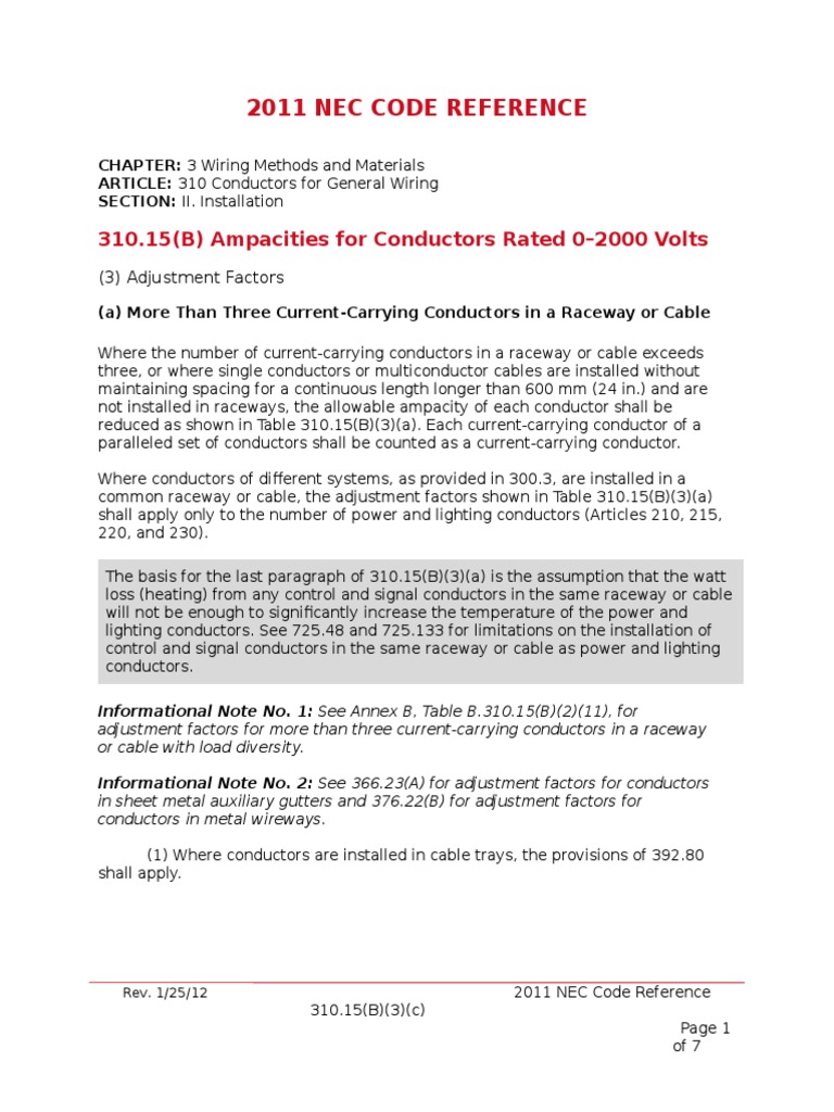 2011-NEC-Code-310.15B3c | Electrical Conductor | Electrical Wiring
