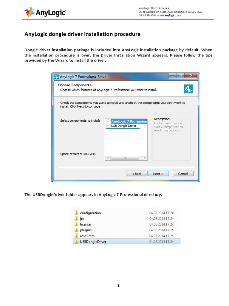 AnyLogic Dongle Driver Installation Guide | PDF | Installation ...