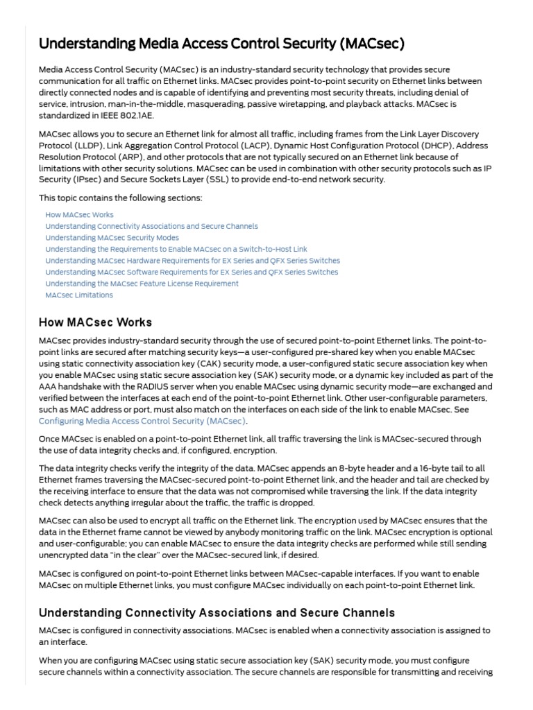 Understanding MACsec | PDF | Network Switch | Ethernet