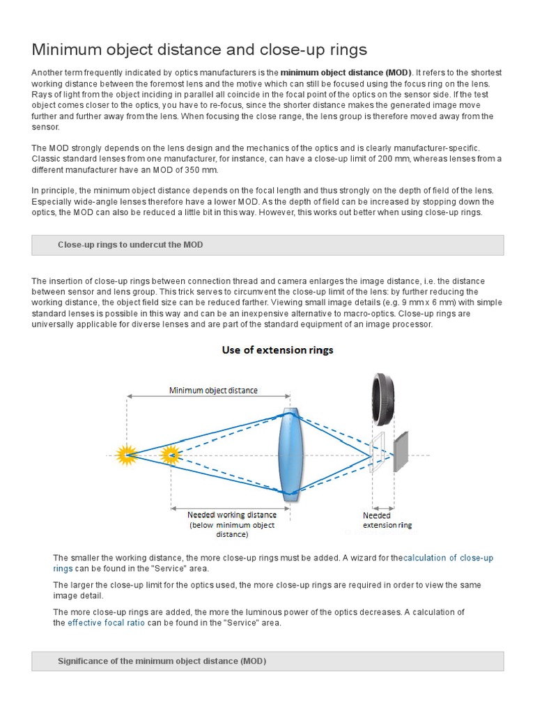Understanding Minimum Object Distance | PDF | Lens (Optics) | Optics