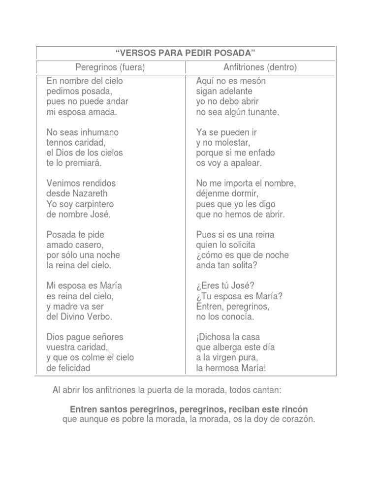 Versos para Pedir Posada | PDF