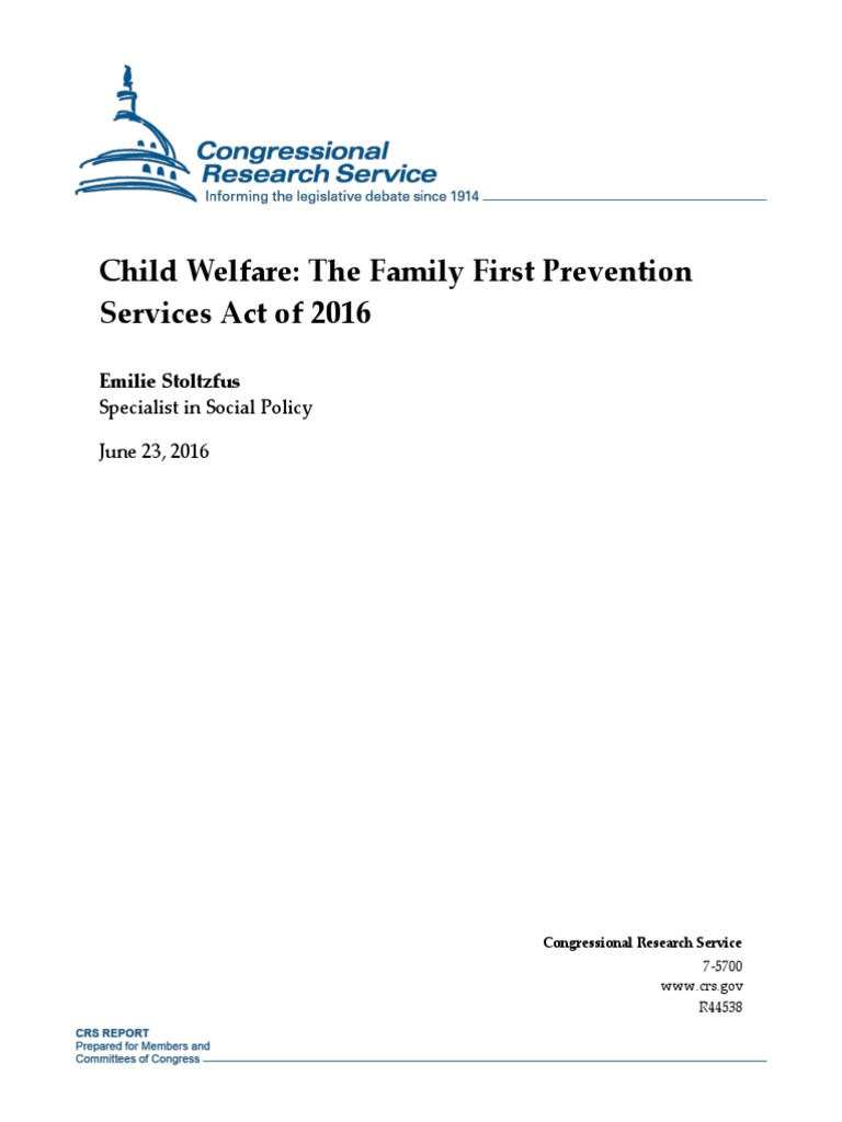 Family First Prevention Services Act of 2016 | PDF | Child Protective ...