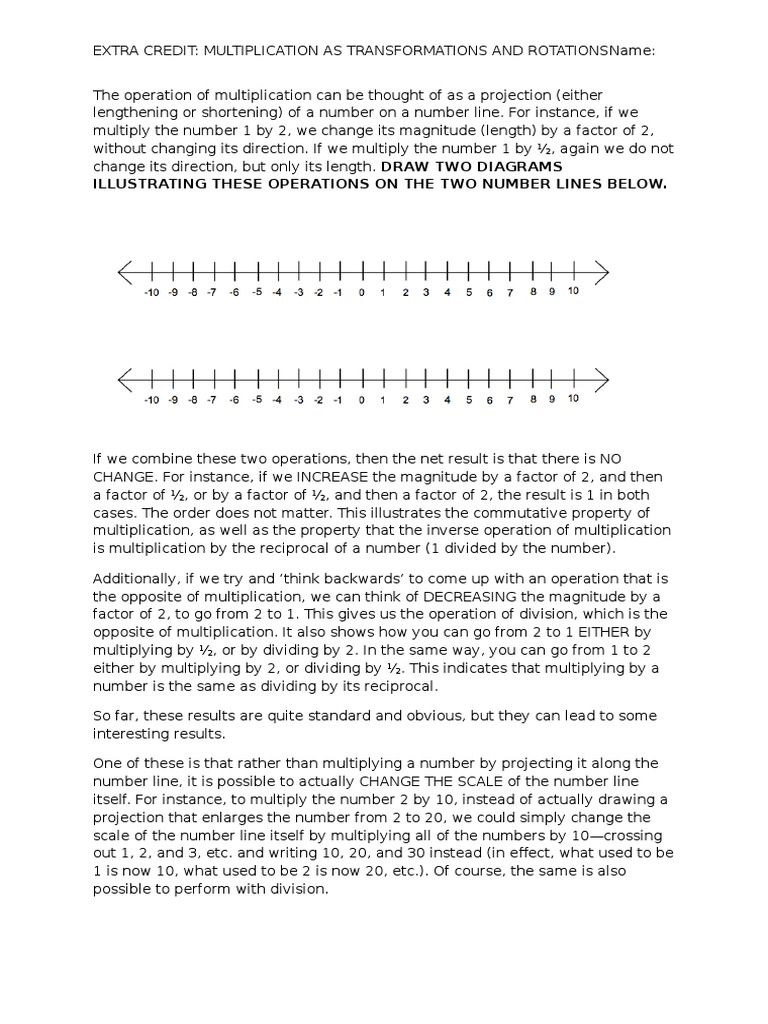 Algebra Extra Credit Worksheet - Rotations and Transformations | PDF ...