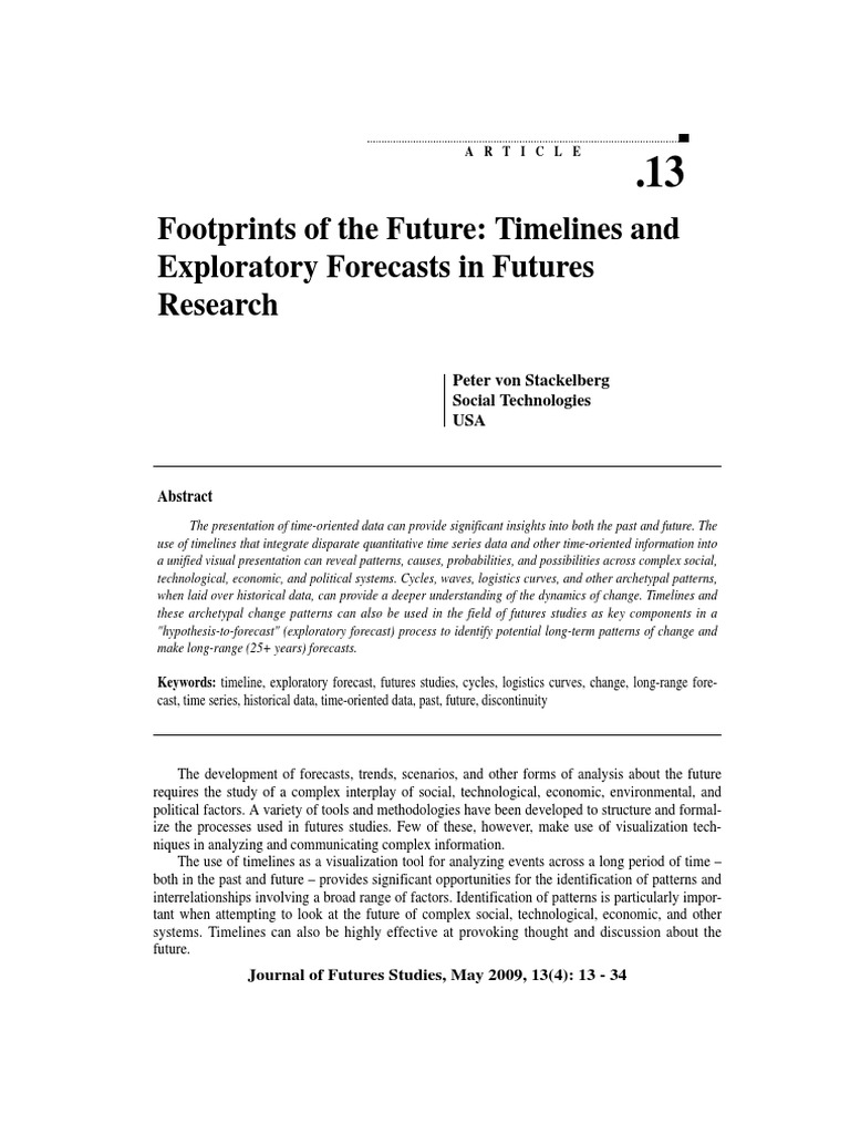 Footprints of The Future: Timelines and Exploratory Forecasts in Futures Research | PDF ...