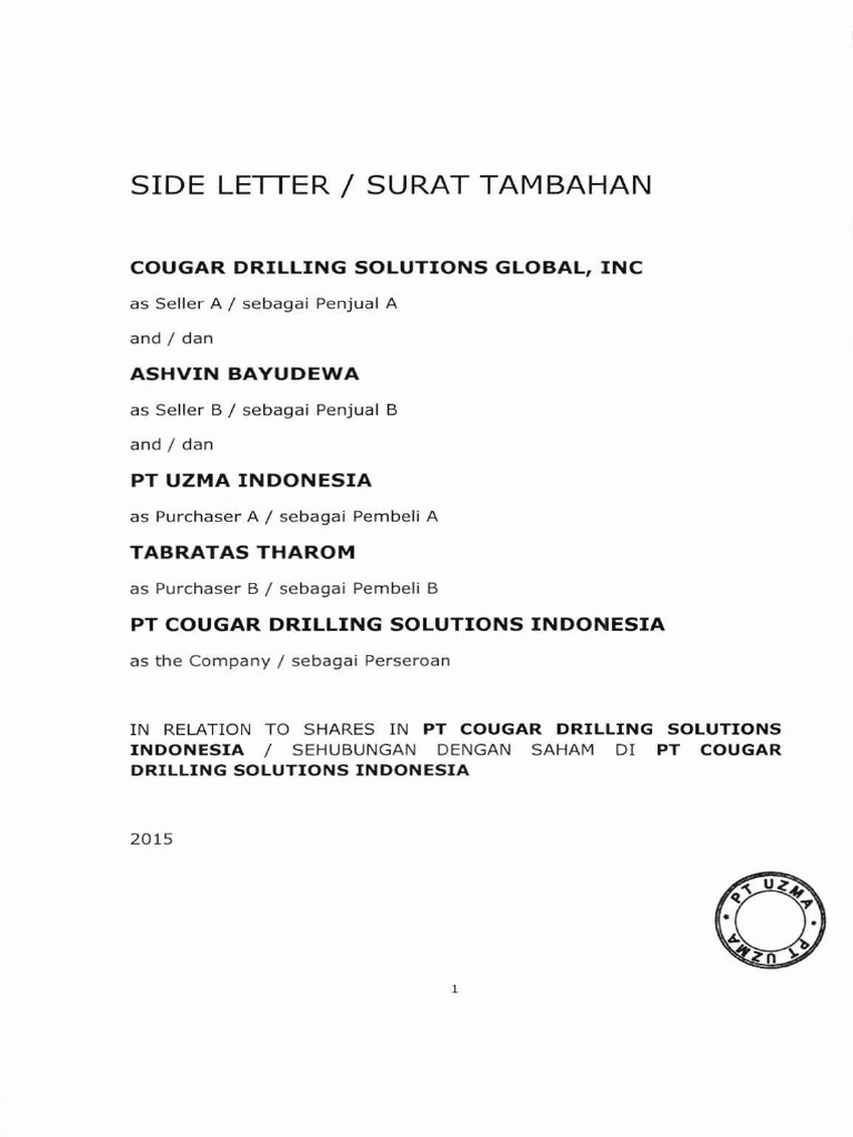 Side Letter - Stamped | PDF