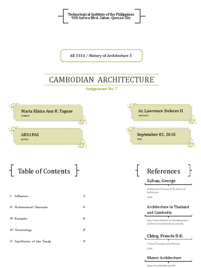 Assign No 7 - Cambodian Architecture PDF | Download Free PDF | Angkor ...