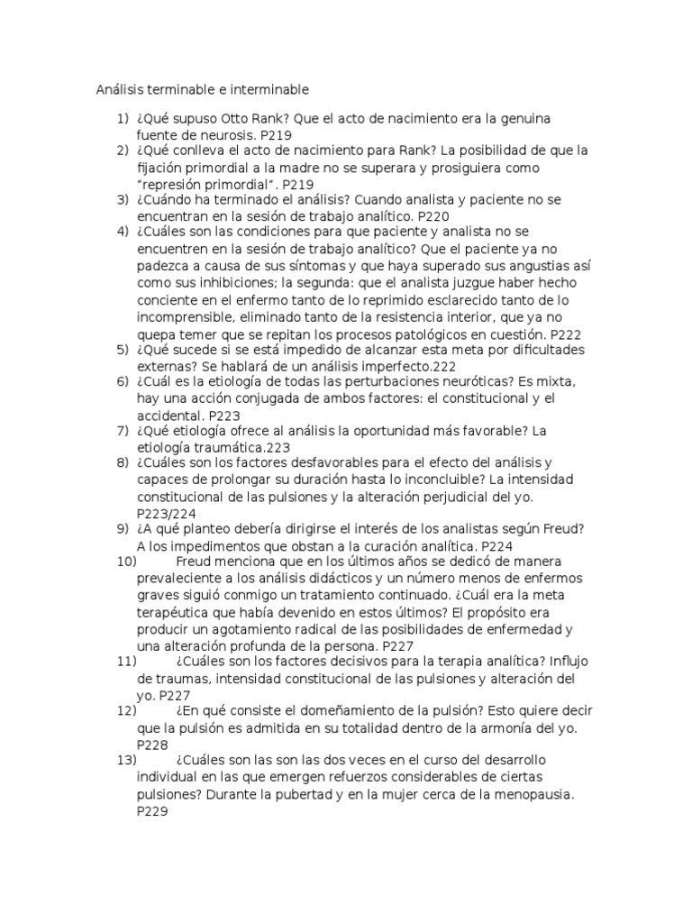 Análisis Terminable e Interminable | PDF | Sigmund Freud | Neurosis