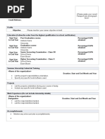 Tabular Resume Template Guide | PDF
