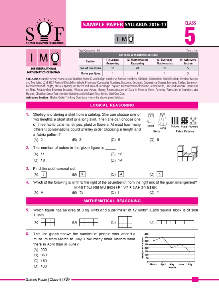 Class-5 IMO | PDF | Odds | Shape