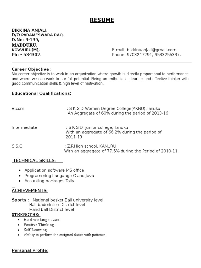 Anjali Resume | PDF